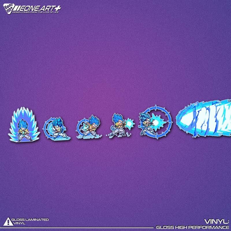 Eone Reflective Car Sticker Dragon Ball Pixel Pneumatic Wave Collection ...