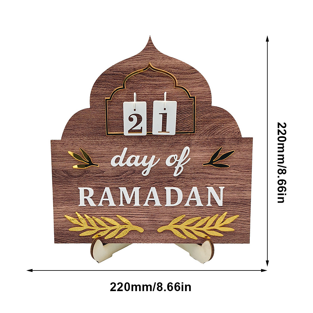 Ramadan Countdown Calendar Wooden Home Decor Church Shaped for Islamic Muslim [CrazyMallueb.sg ...