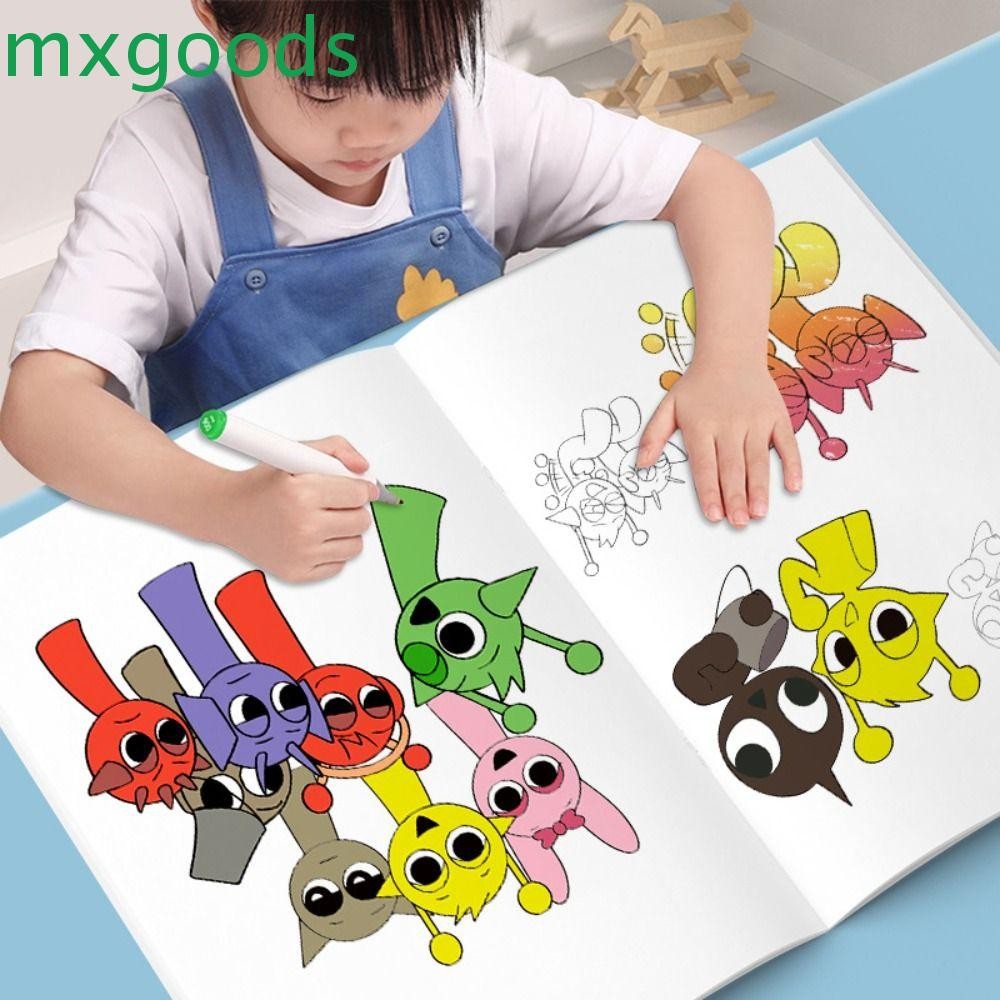 MXGOODS Sprunki Cartoon Coloring Book, Sprunki Incredibox Stick Figures ...