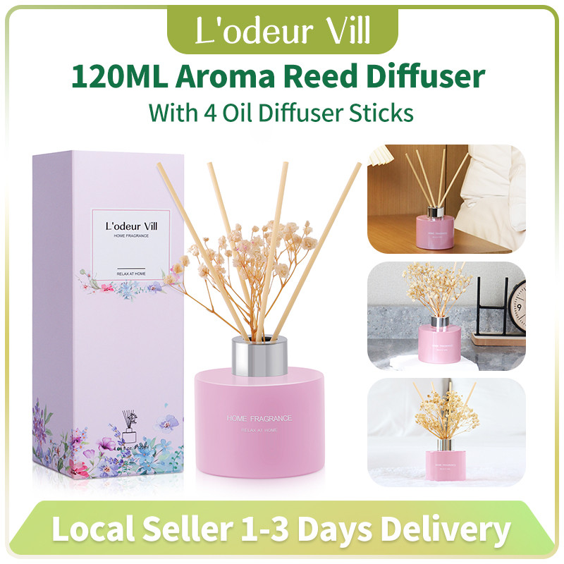 L'odeur Vill 120ML Aroma Reed Diffuser With 4 Diffuser Sticks Essential ...