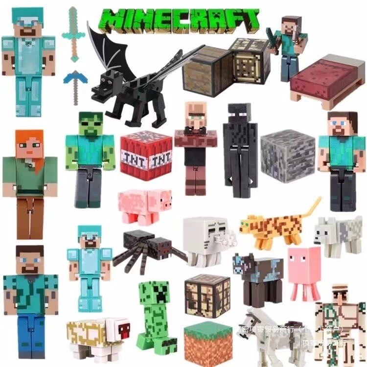 Game Minecraft Action Figure Model Toys Minecraft Creeper TNT Blocks ...