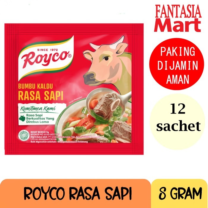 ROYCO BEEF 8 GRAM PACK CONTAINS 12 FANTASIA SACHETS WITH SAFE PACKAGING ...