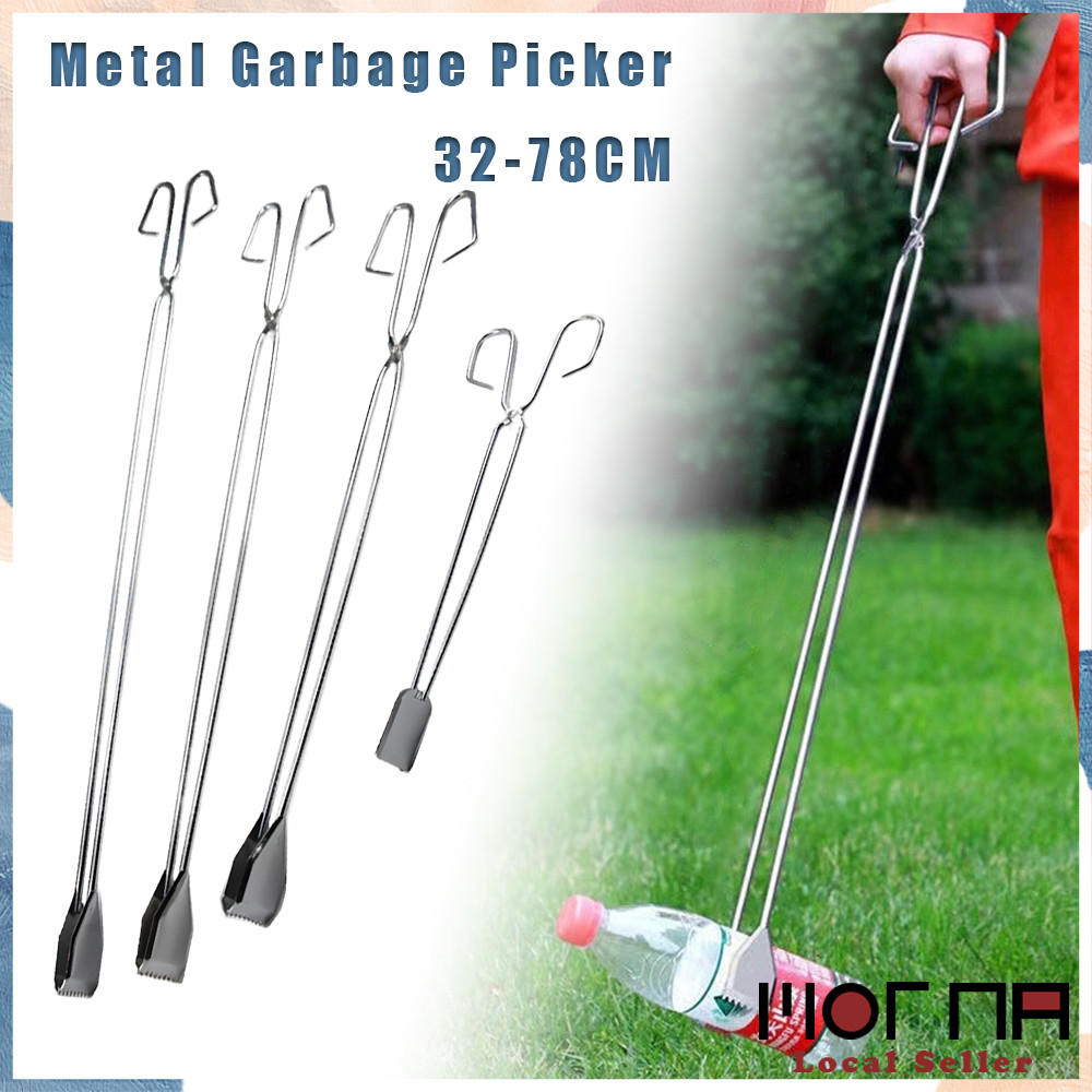 32-78CM Metal Trash Garbage Picker Heavy Duty Trash Picker Stick Garbage Tong Long Garbage ...