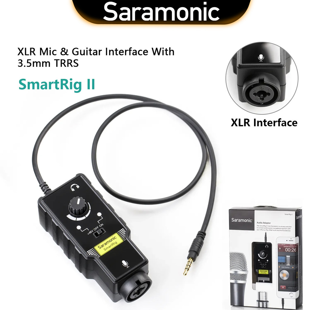 Saramonic SmartRig II Professional Mic&Guitar Audio Interface Preamplifier Audio Adapter Mixer ...