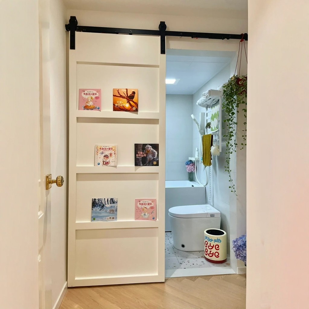 Barn Door Bookshelf Door Custom Hanging Rail Door Bathroom Sliding Door ...
