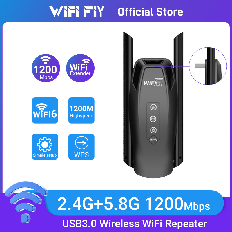 WIFI FIY AC1200 WiFi Repeater WiFi6 Dual Band 5.8G 2.4G Wireless Signal ...