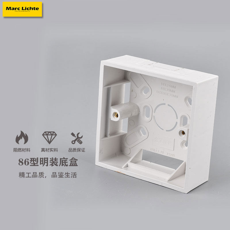Thickened Type 86 Universal Surface Mounted Bottom Box PVC Wiring Box ...