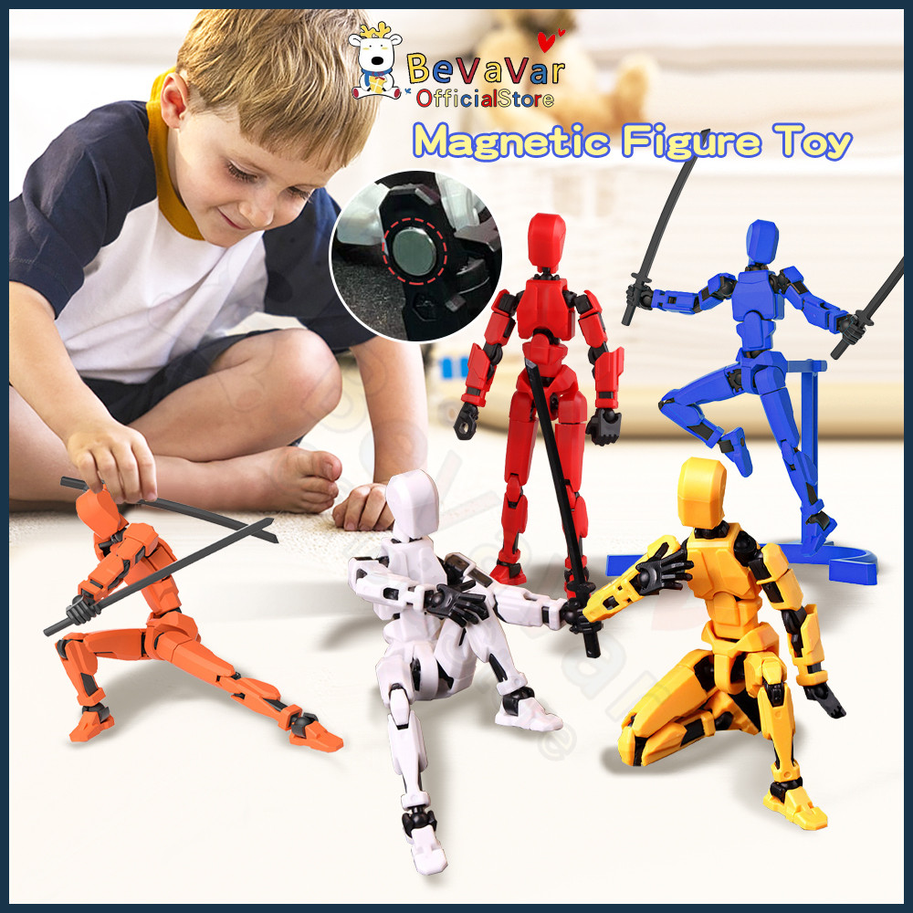 BEVAVAR Magnetic Lucky 13 Dummy Action Figure 3D Printed Multi-Jointed ...