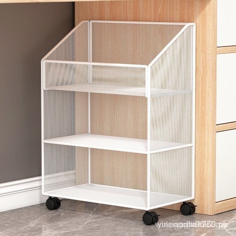 Under the Table Small Bookshelf Desk Mobile Floor Table Side Trolley ...
