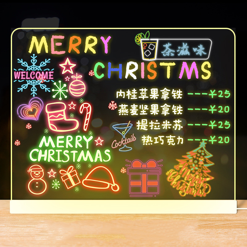 Reusable LED Fluorescent Signage Board for Hawker Stalls! Erasable ...