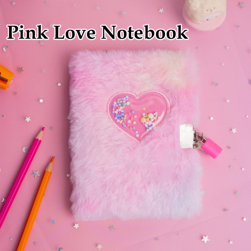 Girls Secret Diary Heart Journal Notebook with Lock Kids Plush Heart ...