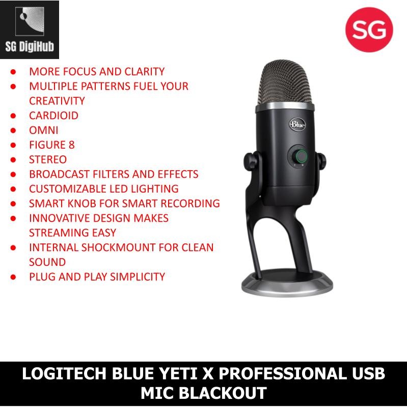 Blue Yeti X Professional Condenser USB Microphone with High-Res ...