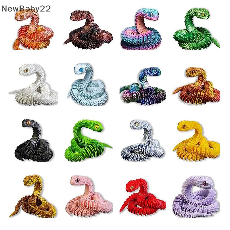 NN 1Pcs 3D Printed Action Figure Snake Articulated Bush Viper Toy ...