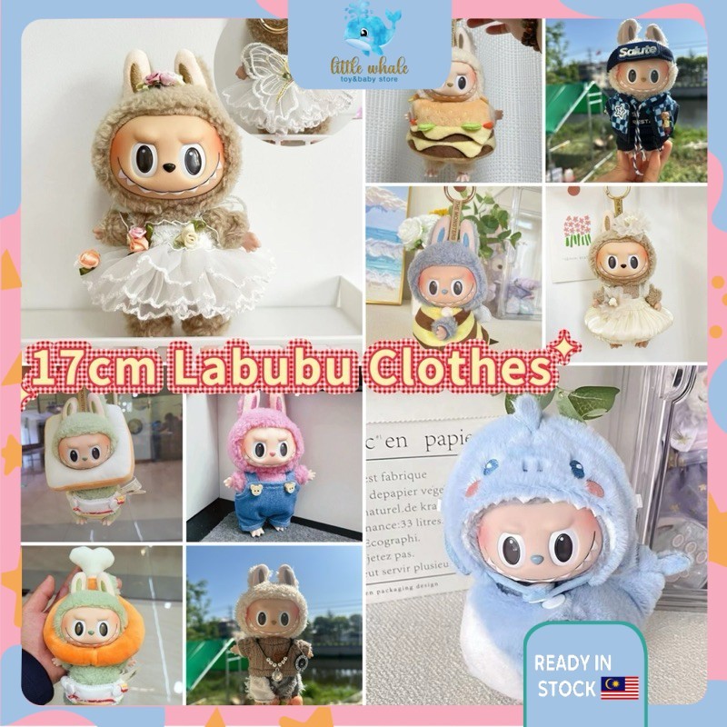 Labubu Clothes 17cm Labubu Time To Chill Filled Doll Plushie Toys ...
