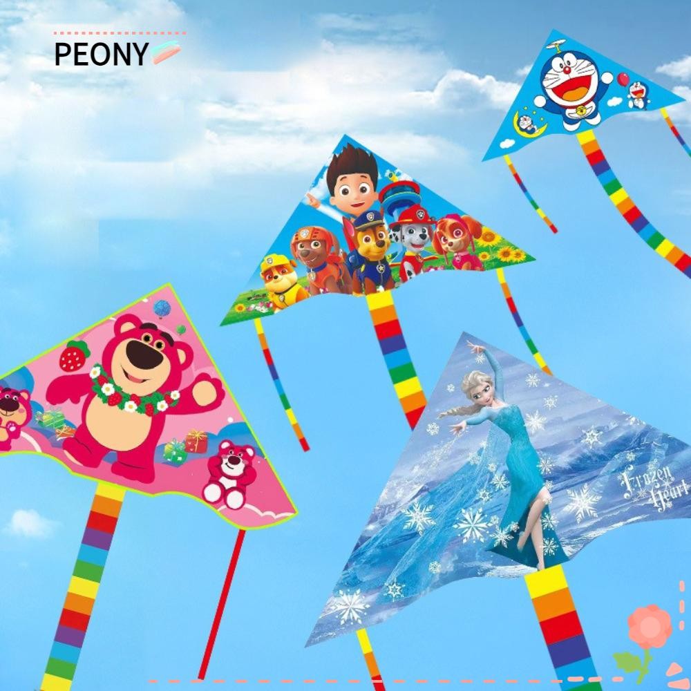 PEONIES Children's Kite, Triangle Cartoon Cartoon Triangle Kites, Easy ...