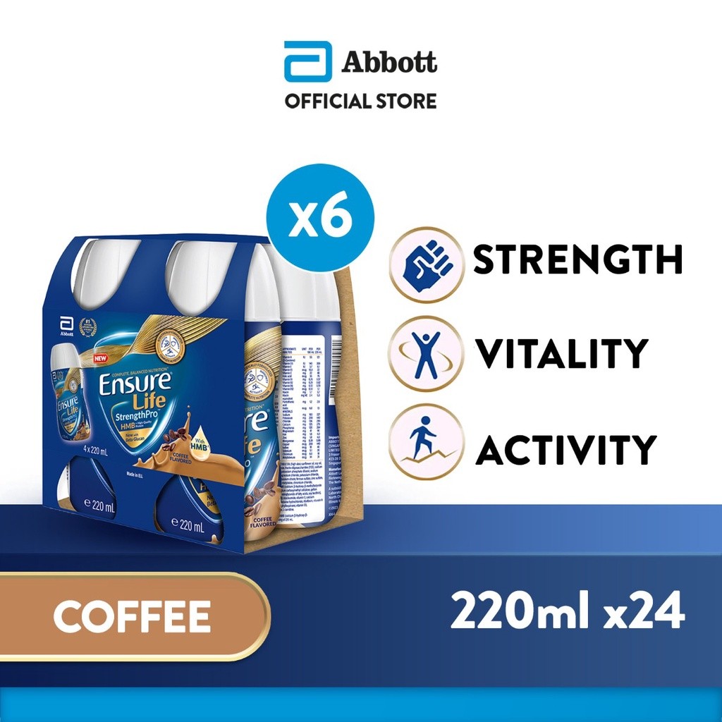[Bundle of 6] Ensure® Life StrengthProᵀᴹ Ready-to-Drink Liquid Coffee ...