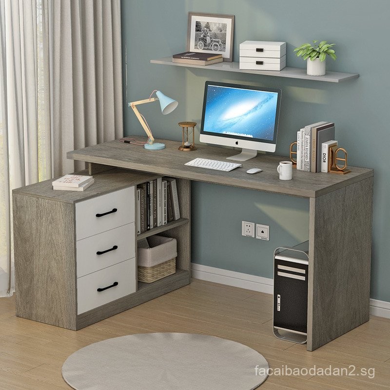 [8586People Collection]Minimalist Modern Computer Desk and Bookshelf ...