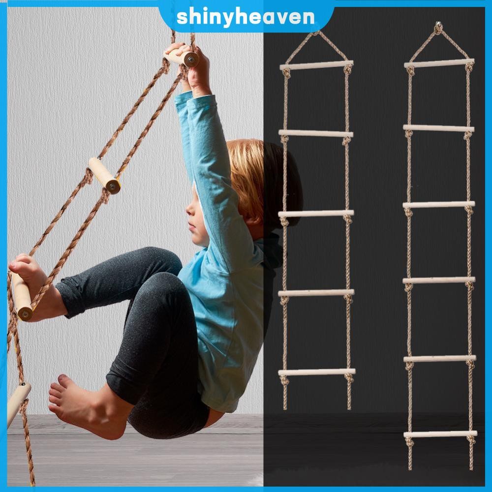 Wooden Rope Ladder Multi Rungs Children Climbing Toy Safe Sports Rope ...