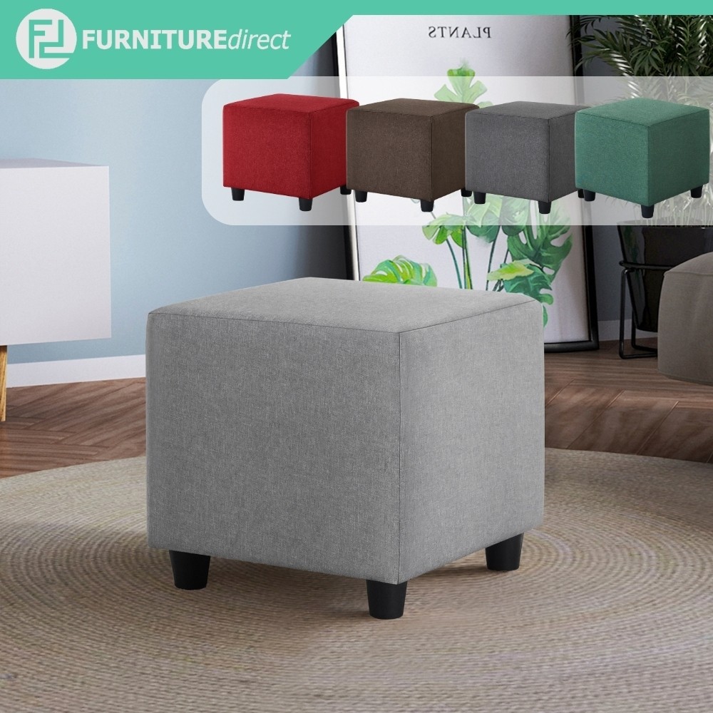 Furniture Direct MIKA 42x42cm Fabric Square Stool Foot Stool Ottoman-5 ...