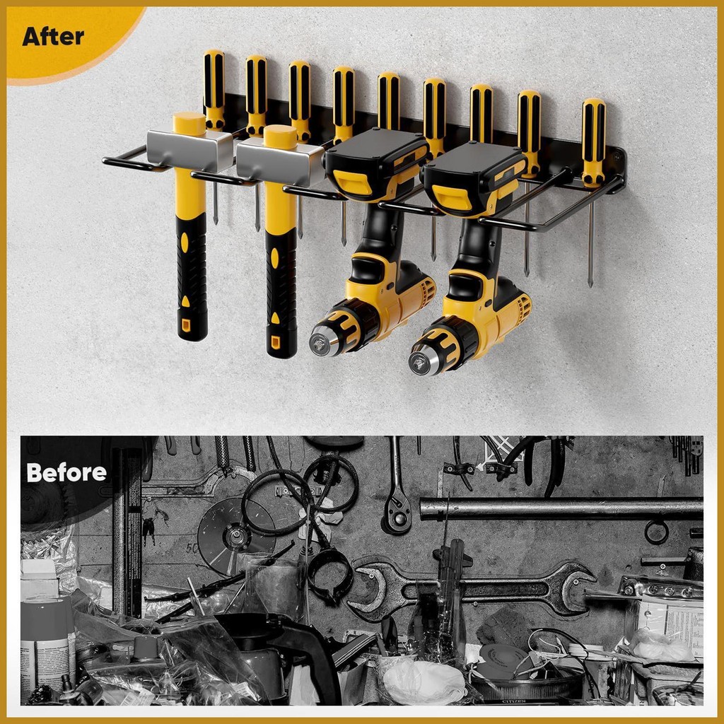 Drill Storage Rack Wall Mount Cordless Drill Rack Hammer Holder Tool ...