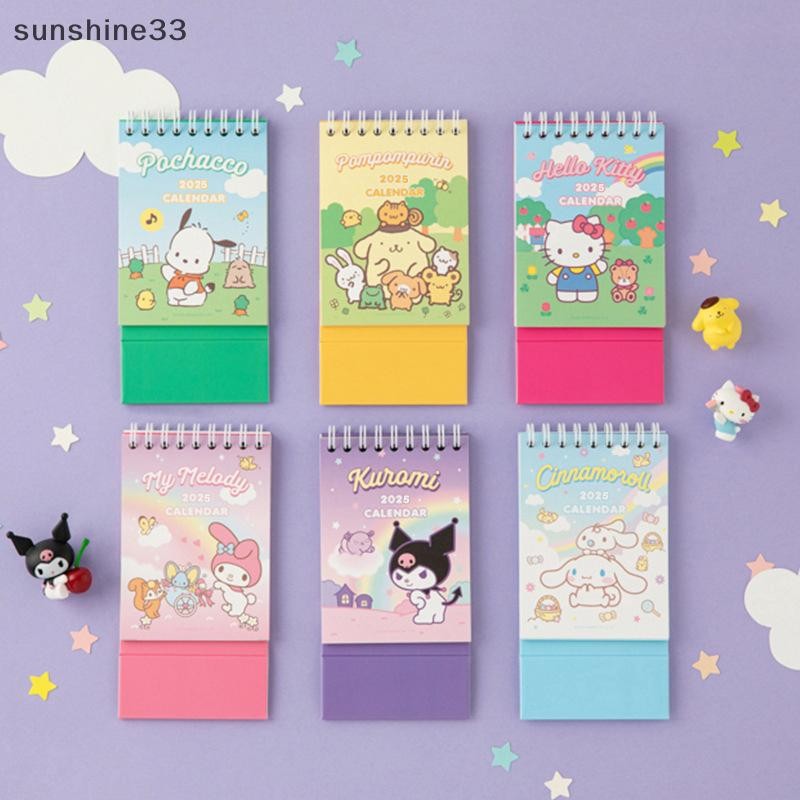SY 2025 Sanrio Kawaii Hello Kitty Kuromi Cartoon Mini Desk Calendar ...