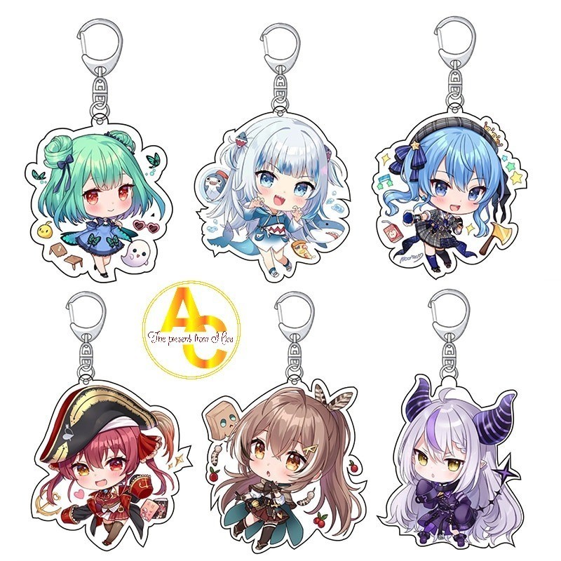 Hololive VTuber mica keychain Cute decorative Suisei, Fubuki, Okayu ...