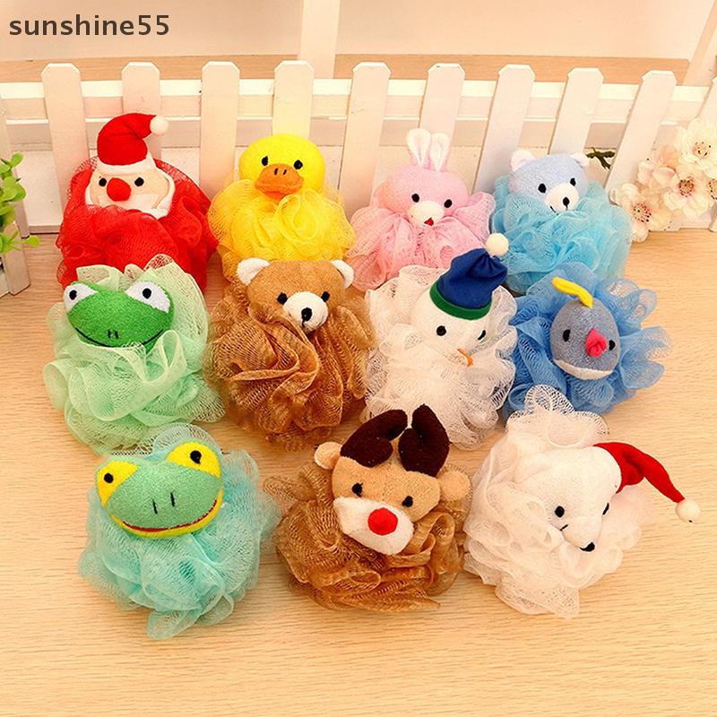 INE Bath Sponges Animal Kids Loofah Bath Pouf Mesh Animal Toy Bath ...