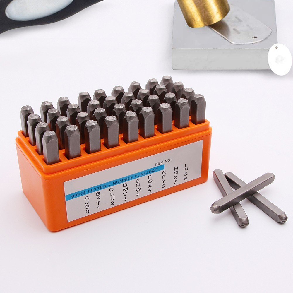 36pcs Steel Die Metal Stamping kit Punch Tool Number Letter Alphabet ...