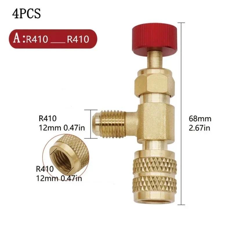 2/4Pcs Refrigerant Charging Valve, R12 R410 Safety Adapter Flow Control ...