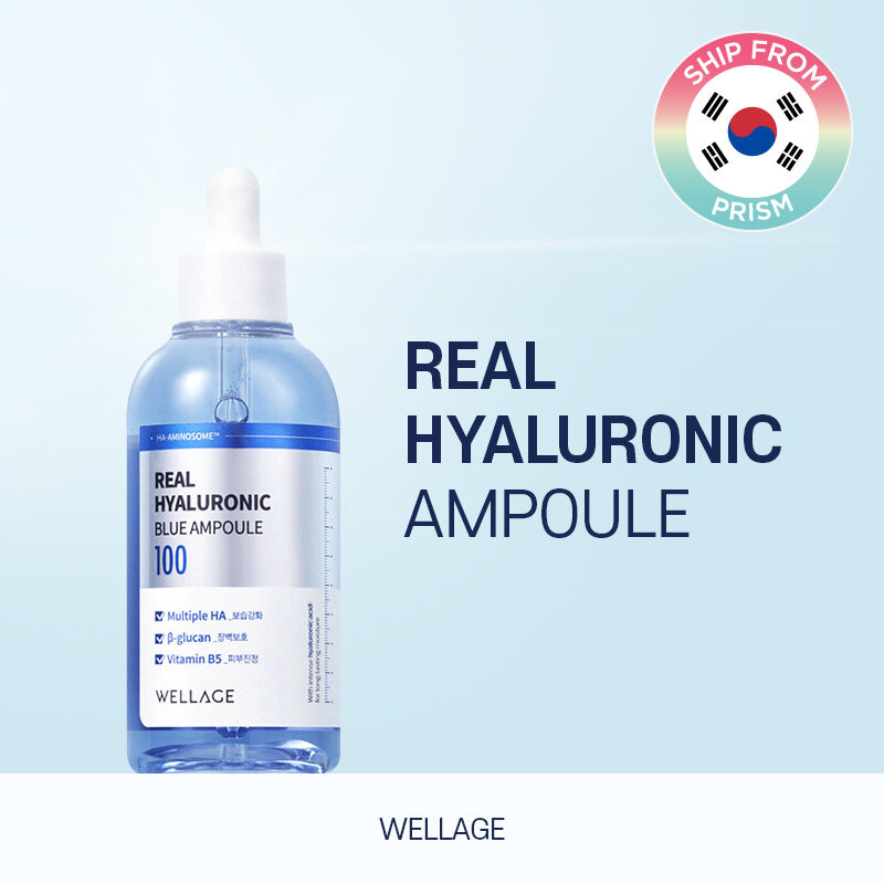 【SG SELLER】WELLAGE Real Hyaluronic Blue 100 Ampoule 60ml Multiple HA ...
