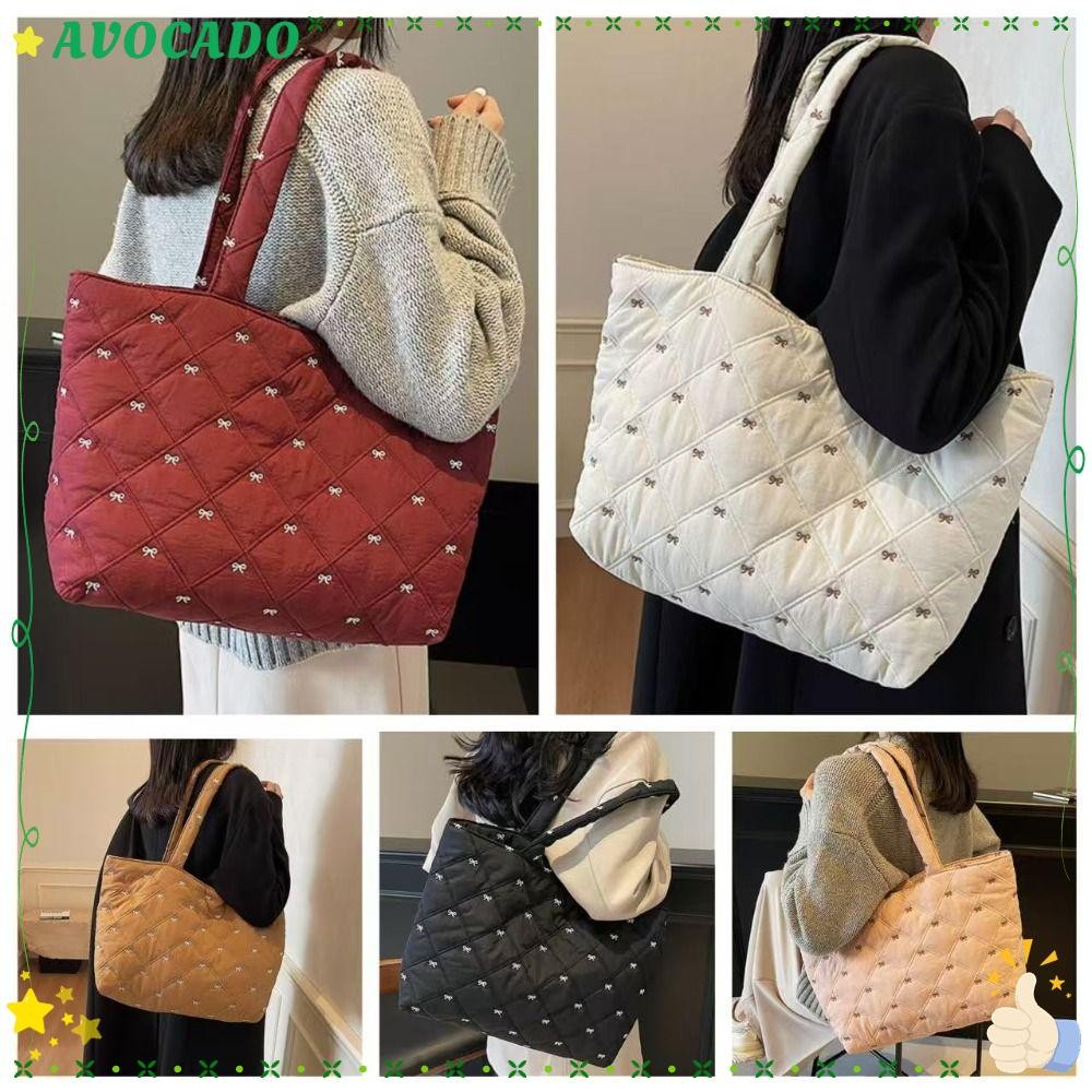 AVOCAYY Commuting Bags, Butterfly Embroidery Canvas Handbag, Fashion ...