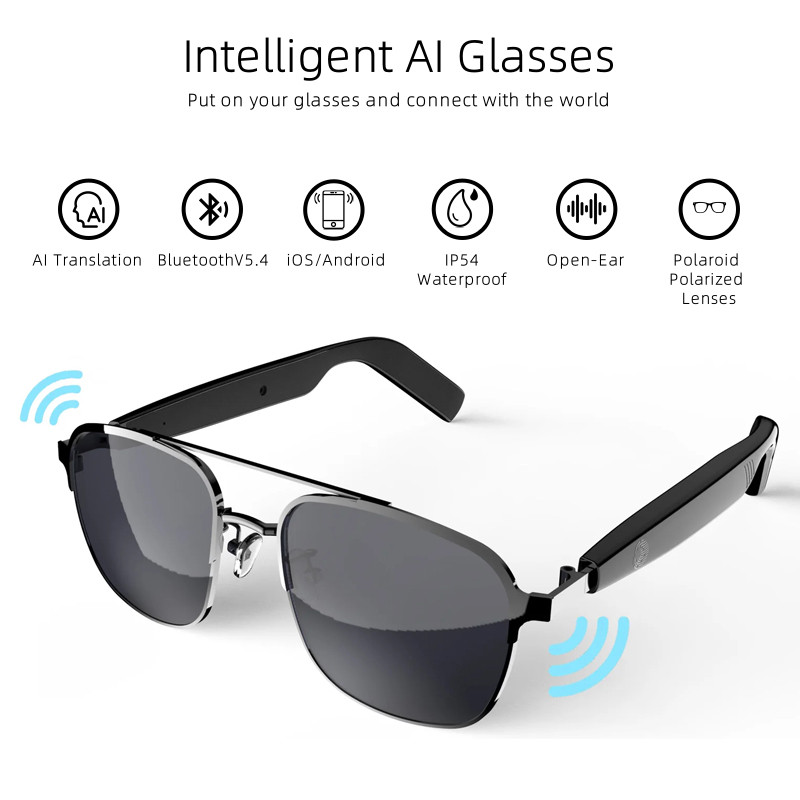 Smart Glasses AI Intelligent Translation Wireless Bluetooth Glasses ...