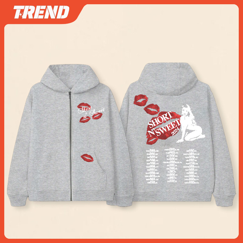 Sabrina Carpenter Merch Short N' Sweet Tour Zip-Up Hoodie Men's and ...