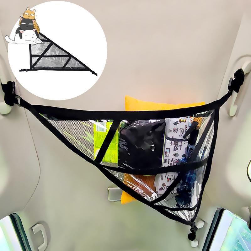 Car Ceiling Storage Net Pocket Auto Roof Pocket Net Bag Adjustable Mesh ...
