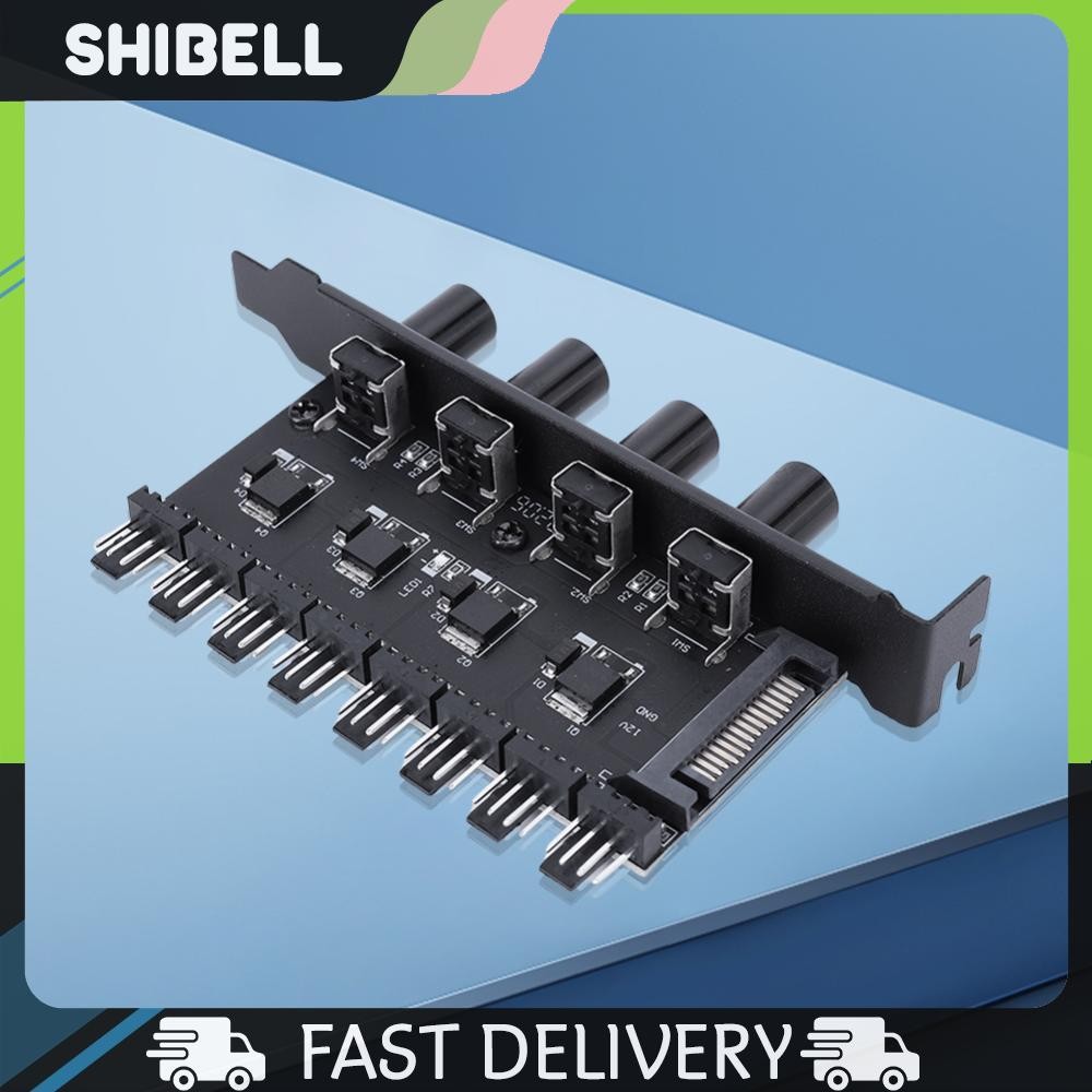 PC Chassis Fan Hub SATA/4 Pin Adapter PWM Hub Speed Controller 8 ...