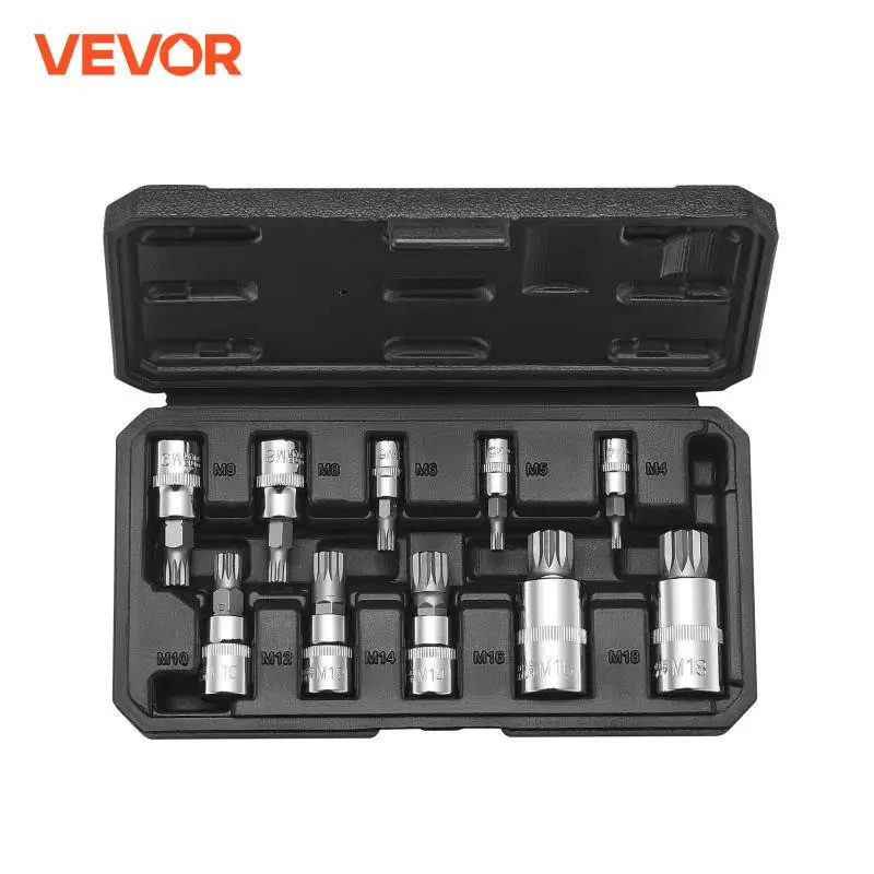 VEVOR XZN Triple Square Spline Bit Socket Set 10Piece M4 - M18 Premium ...