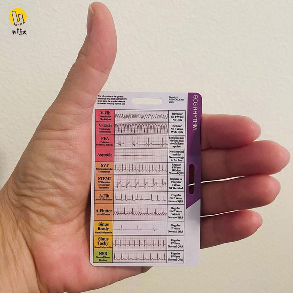 Electrocardiogram Rhythms Badge Card Double Sided EKG Rhythms ...