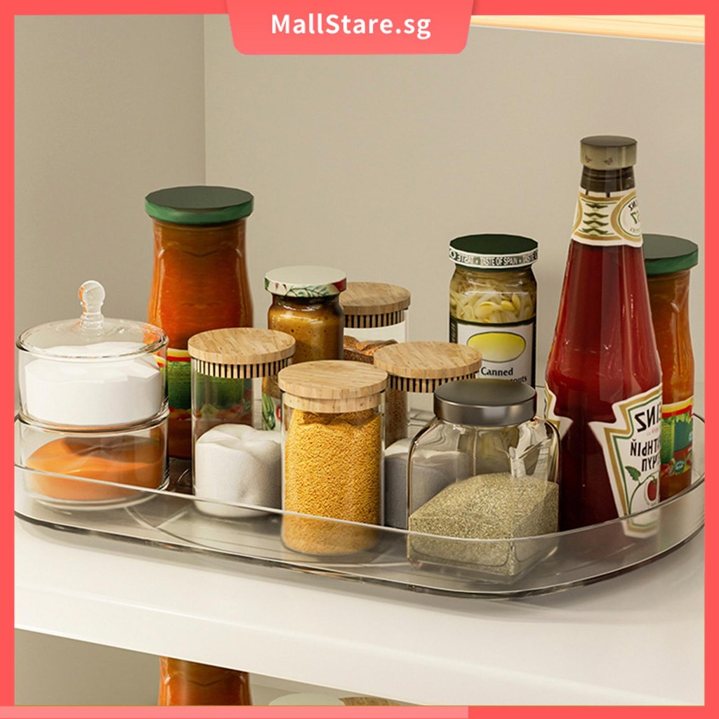 Fridge Lazy Susan Turntable 360°Rotating Rectangular Lazy Susan ...
