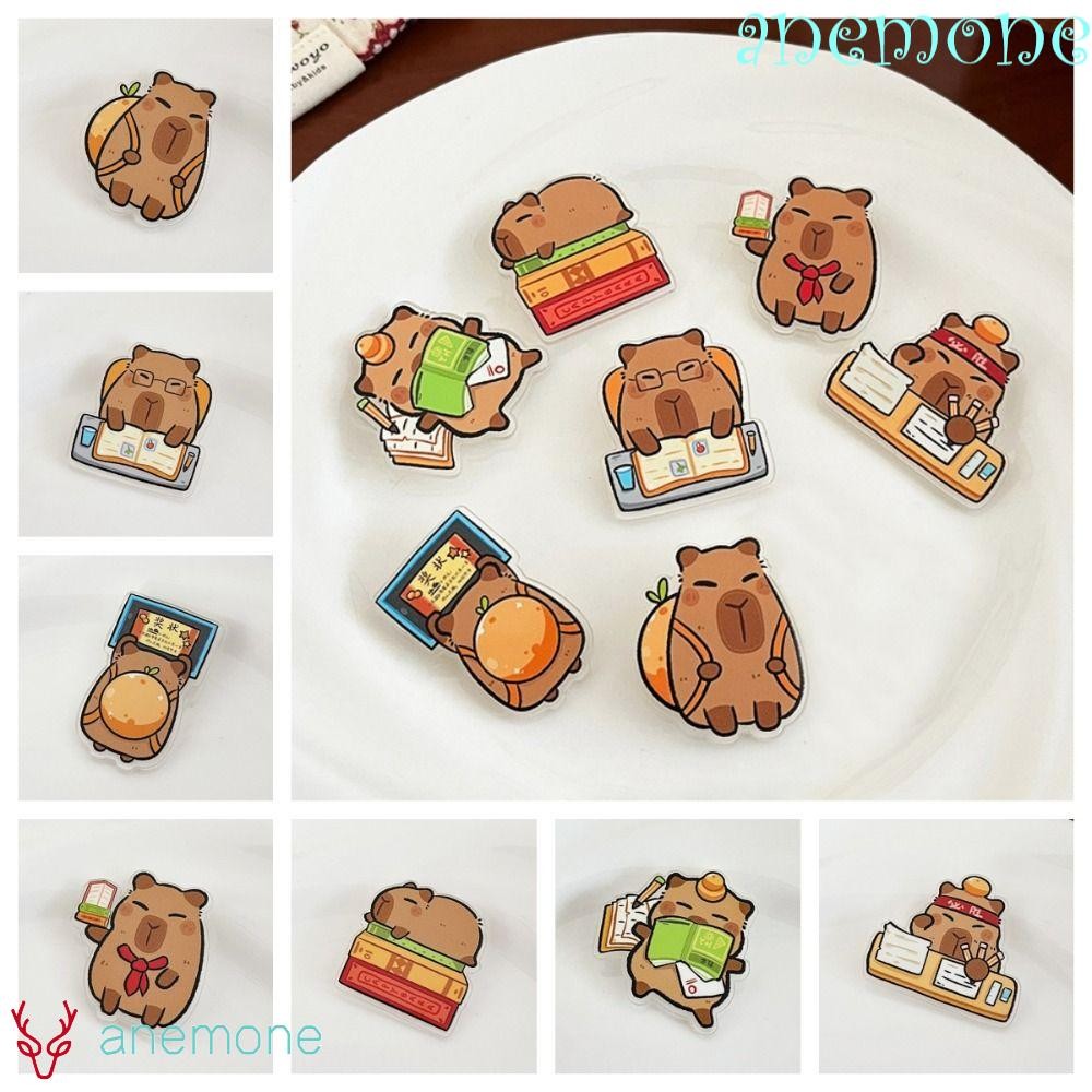 ANEMONE Acrylic Capybara Pin, Breastpin Cute Study Capybara Brooch ...