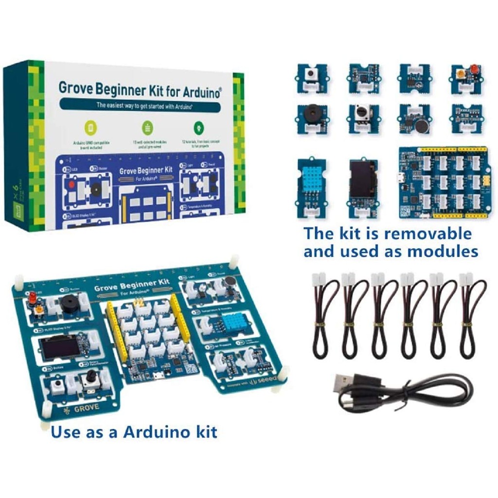 Arduino uno Introductory Learning Kit Grove All-in-One Puzzle Kit STEAM ...