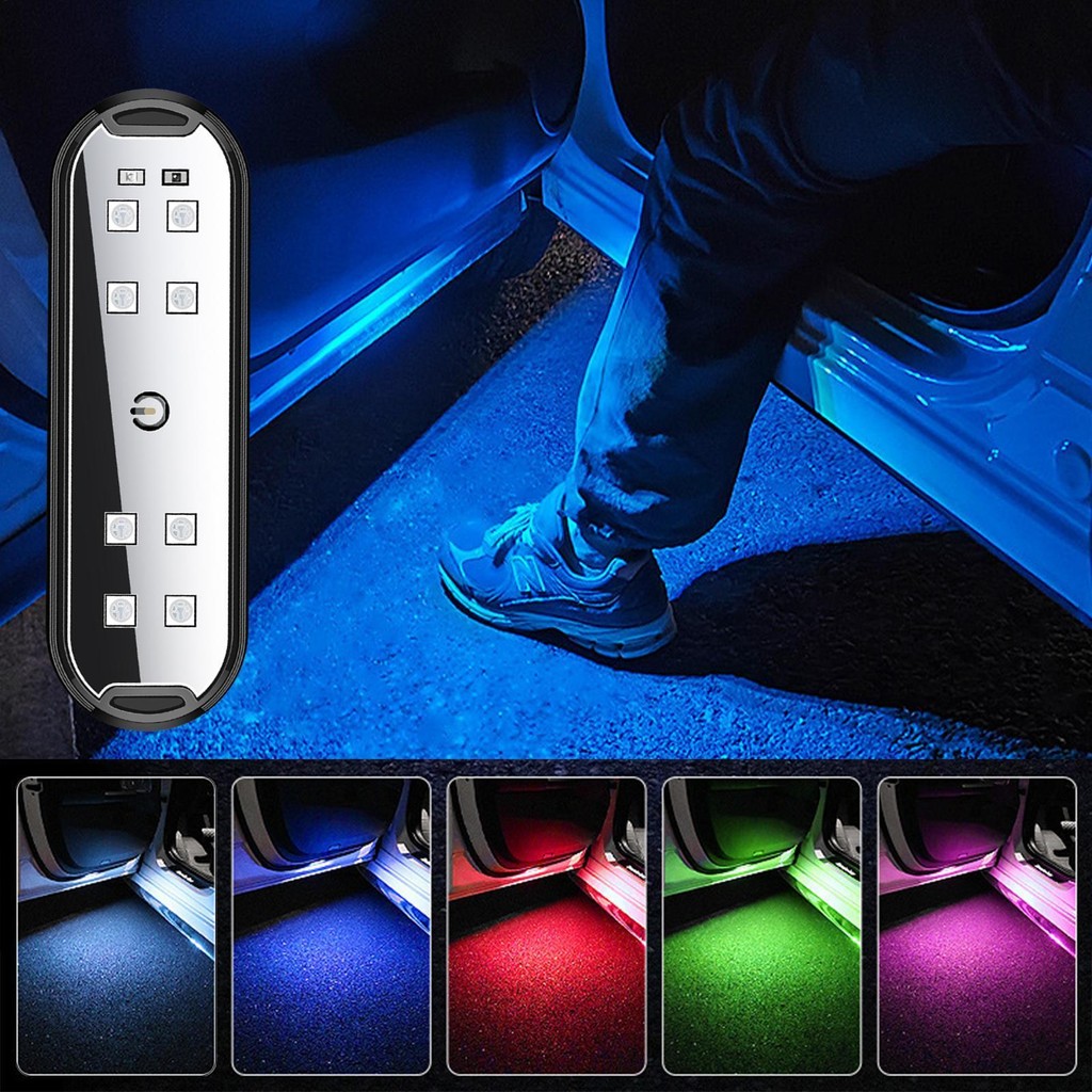 LED car door welcome anti-rear collision light Ambient Lighting USB ...