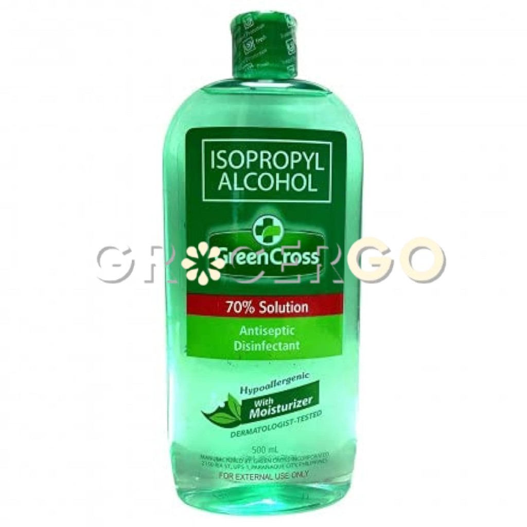 GreenCross Isopropyl Alcohol 70-Percent Solution Antiseptic Disinfectant With Moisturizer 500ml ...