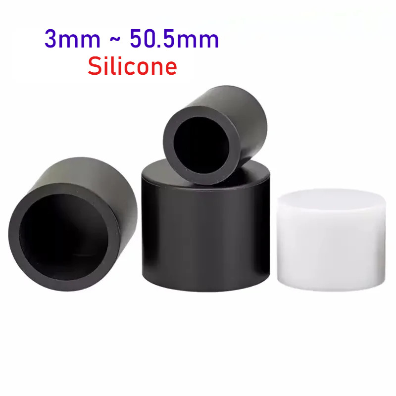3~50.5mm Black/White Soft Silicone Rubber Round End Cap Dust Seal ...