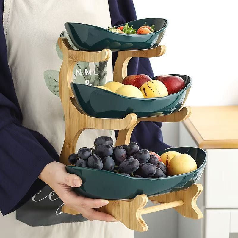 Contemporary Crystal Acrylic Fruit Tray, Transparent Multi-Level ...