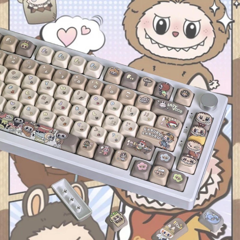 Super Cute Labubu Keycap MOA Profile 120 Keys Kawaii The Monsters ...