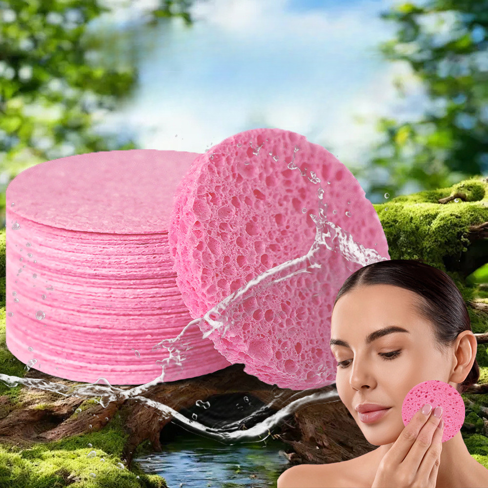 Compressed wood pulp cotton cleaning and face washing tool ...