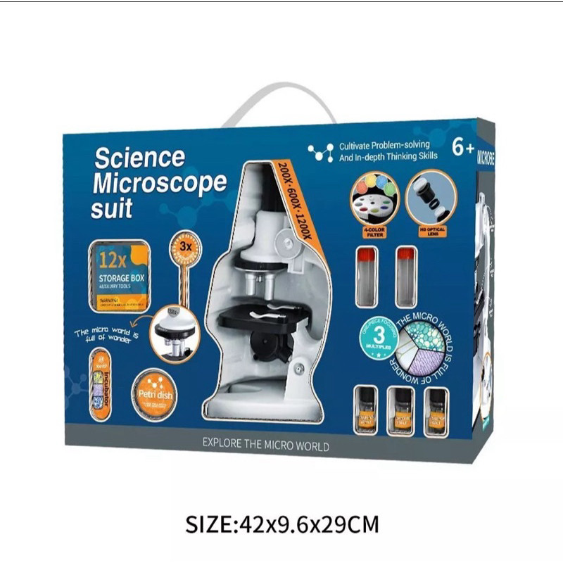 [SG Ready Stock]Educational Microscope Science Suit set. 1200X LED Lab ...