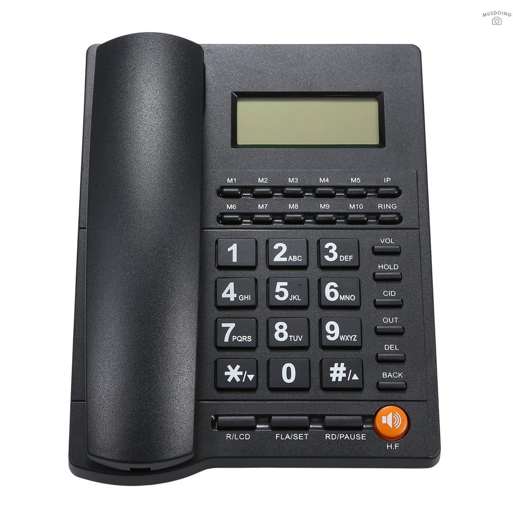 Desktop Corded Telephone Landline Telephone with Caller Identification LCD Screen Adjustable ...