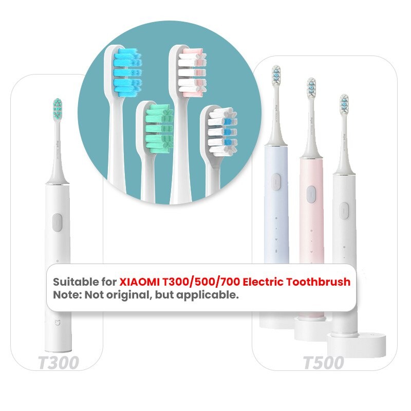 【4PCS/Set】Replacement Brush Heads For xiaomi Mijia T300/T500/T700 Sonic Electric Toothbrush Soft ...