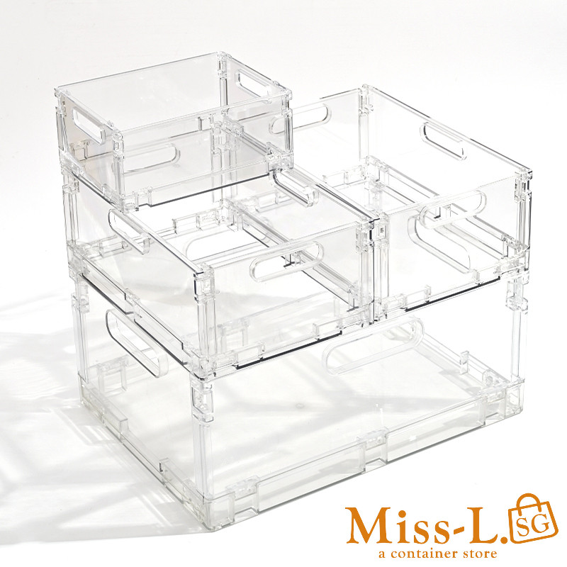 ClearStack Transparent Storage Box – Stackable Foldable Organizer for ...